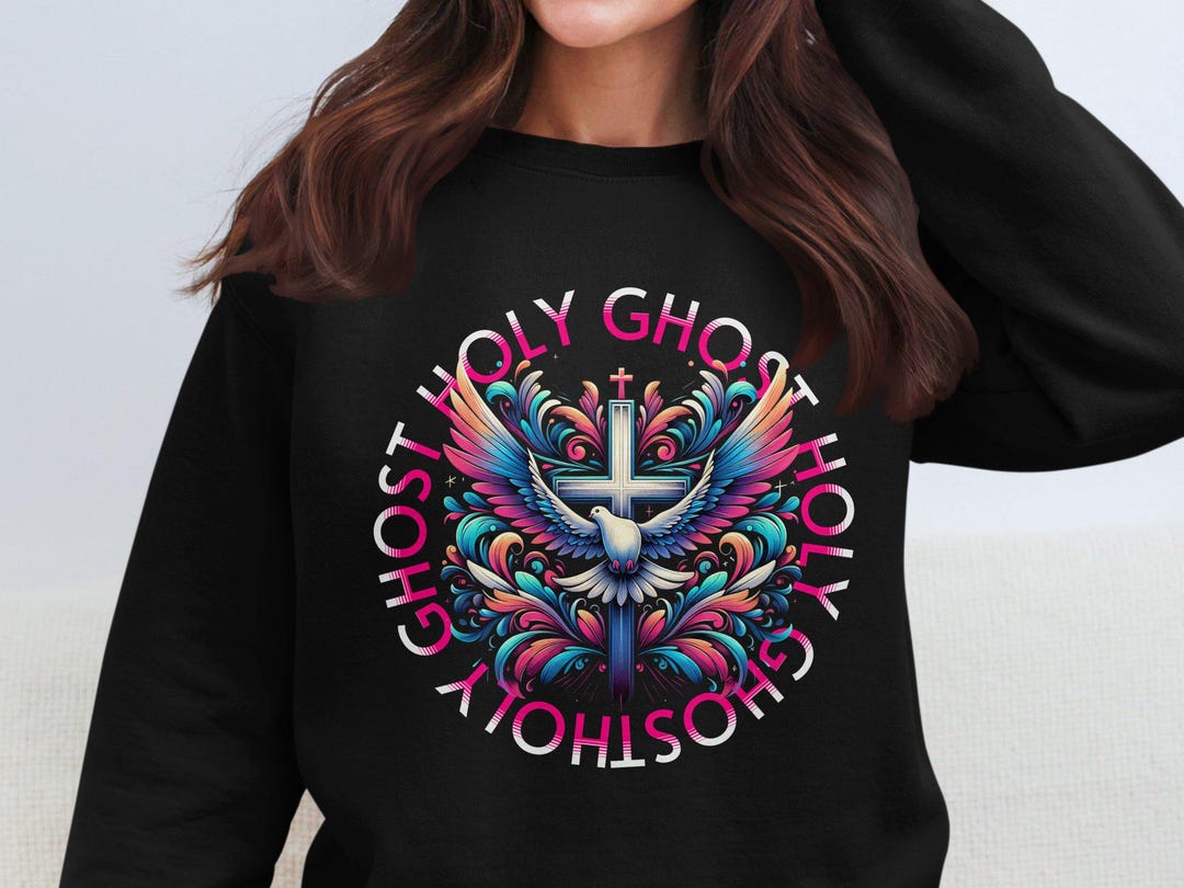 Holy Ghost Digital Print, Colorful Religious Art, Christian Wall Decor ...