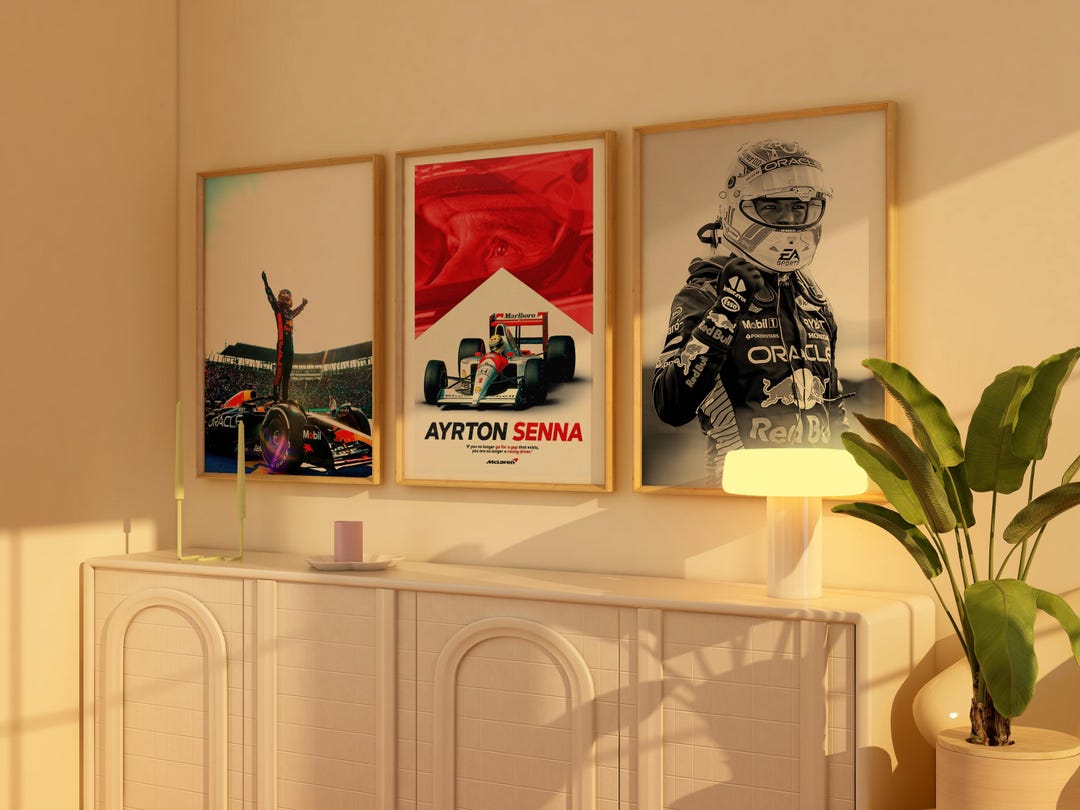 Ayrton Senna F1 Cars Poster - 1984-1994 Wall Art Print for Formula 1 ...