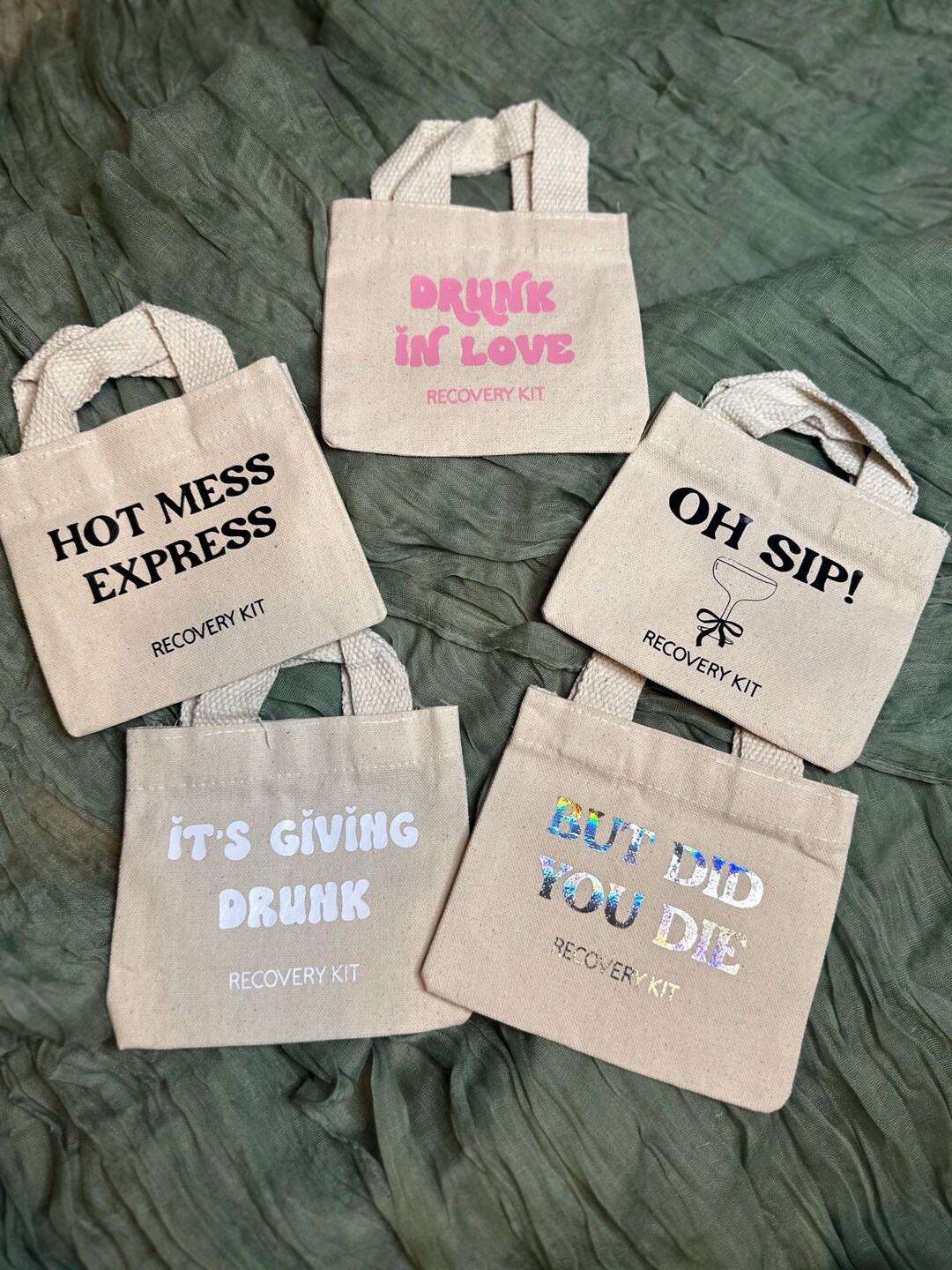 Mini Canvas Hangover Kit Bags – Bachelorette Party Favors - Etsy