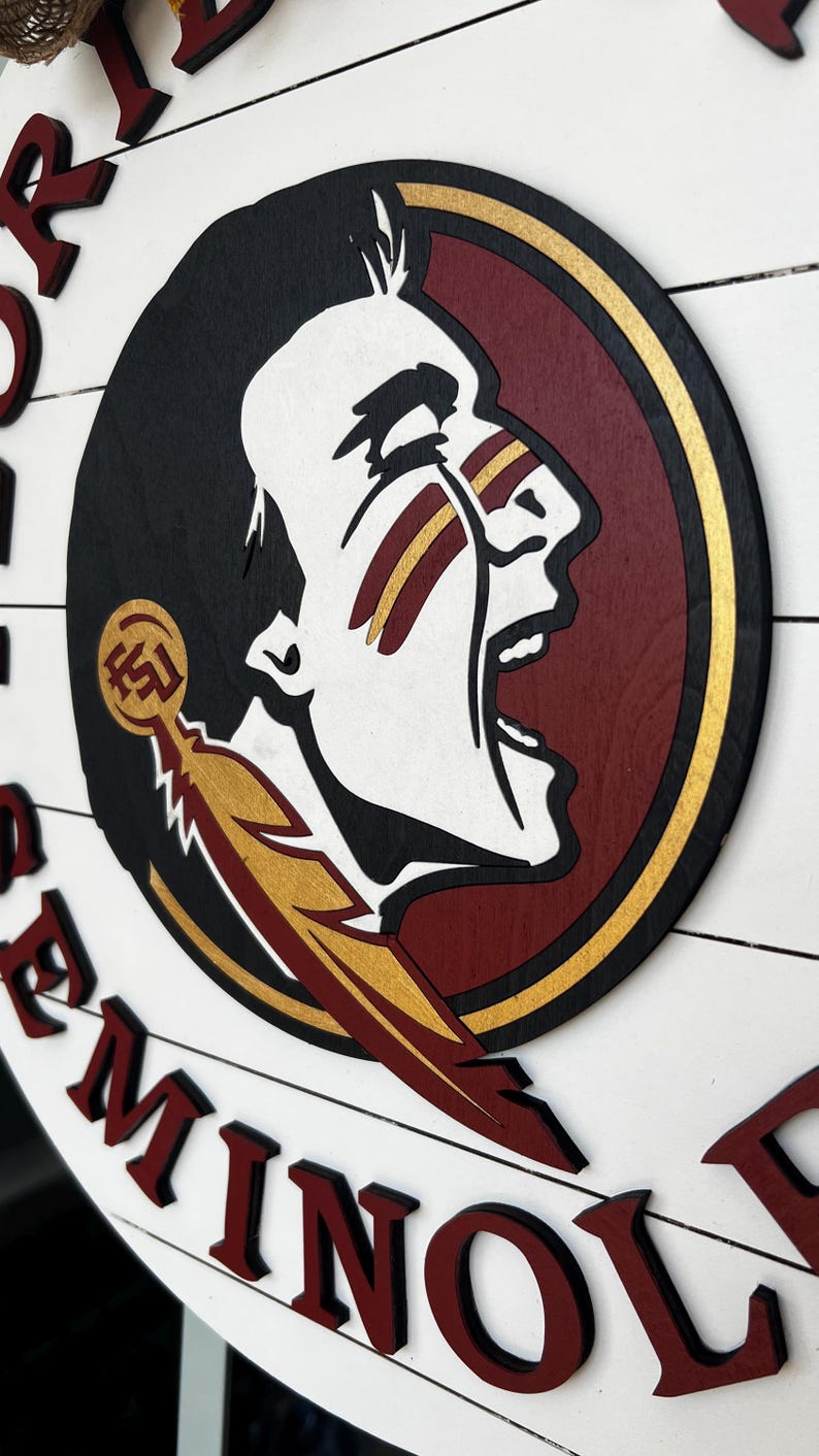 Handmade Florida State Seminoles Door Hanger: 3D Wood Sign - Etsy