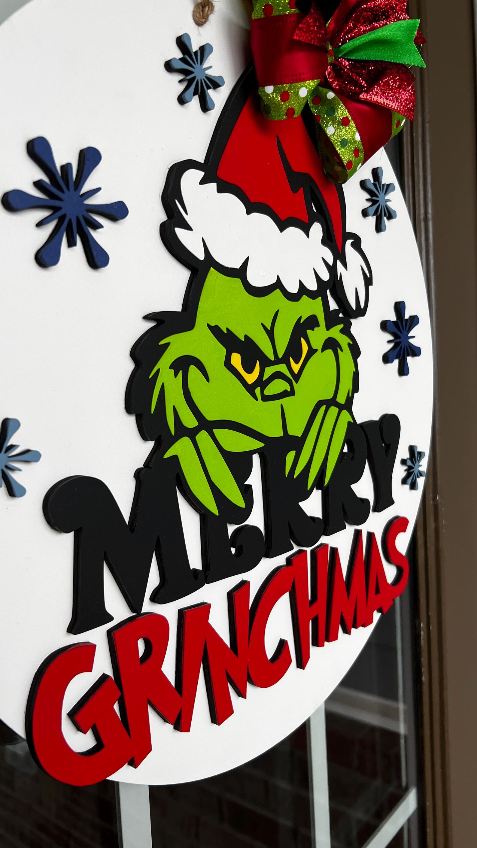 Handmade Grinchmas Wood Door Hanger: 3D Peeking Grinch Decor - Etsy