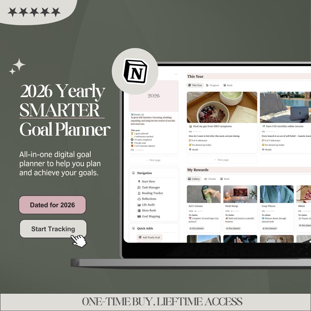 2026 Goal Planner: Notion Goal Tracker Goal Planning New Year Goal ...