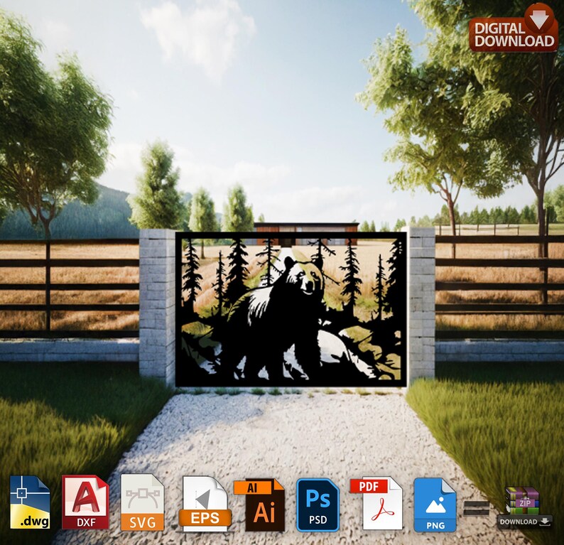 Wildlife Scene Laser Cut Files - DXF SVG Vector Animals for CNC, Cricut ...