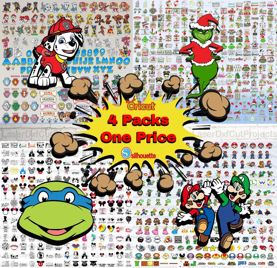 Paw Mega Birthday Clipart Bundle – 4 Cute Packs: Pup Team, Green Furry ...