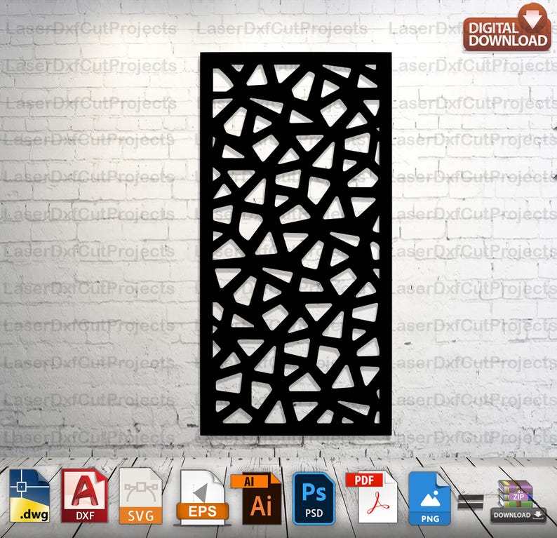 Geometric Laser Cut Panel | CNC Wall Art Screen (digital Download) - Etsy