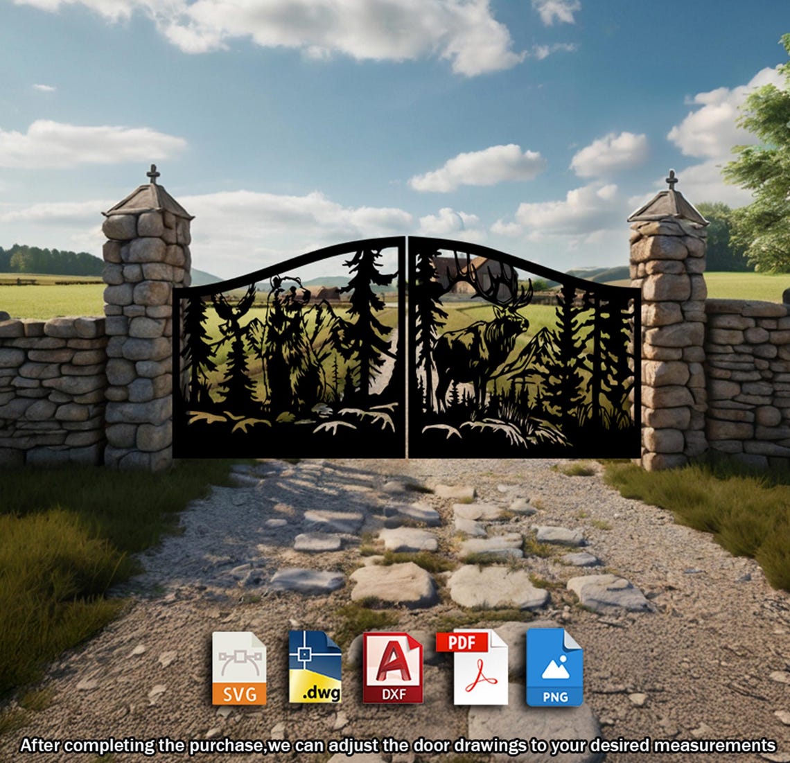 Farm and Home Gate Designs DXF Files – Tree, Bear, Deer, Horse Metal ...