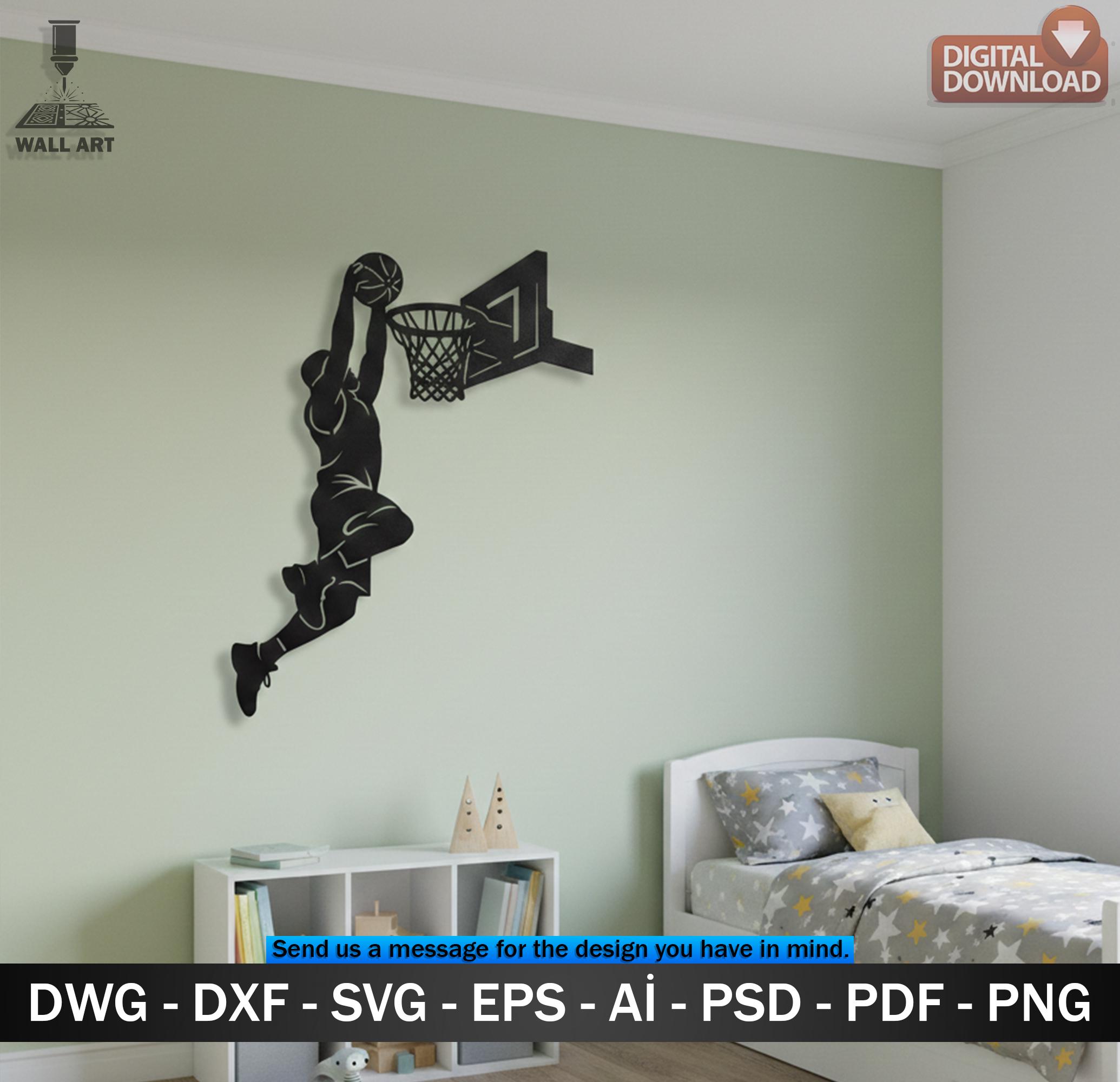Basketball Dunk SVG DXF – Laser Cut CNC Wall Art Digital File - Etsy