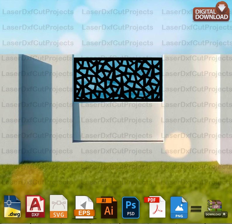 Geometric Laser Cut Panel | CNC Wall Art Screen (digital Download) - Etsy