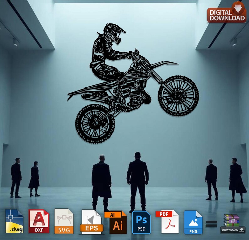 Motocross DXF SVG Cut Files for Cricut & CNC – Laser Cut Vector for ...