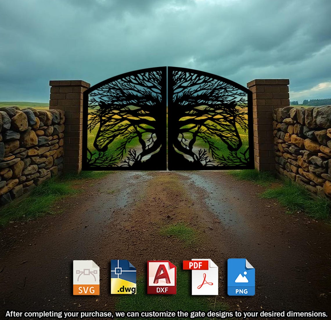 Farm and Home Gate Designs DXF Files – Tree, Bear, Deer, Horse Metal ...