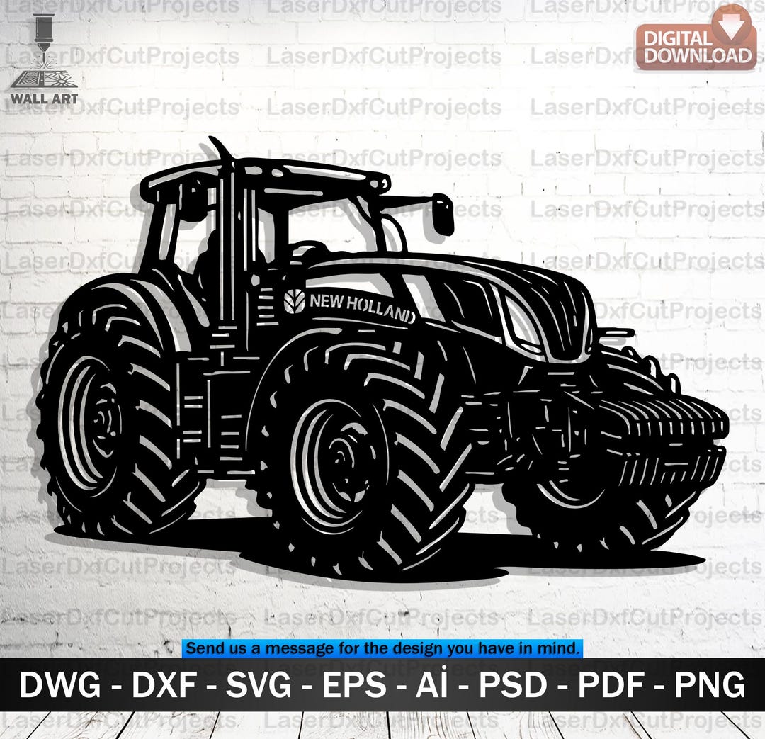 Farm Tractor Metal Wall Art DXF File – CNC Laser Cut Design (digital ...