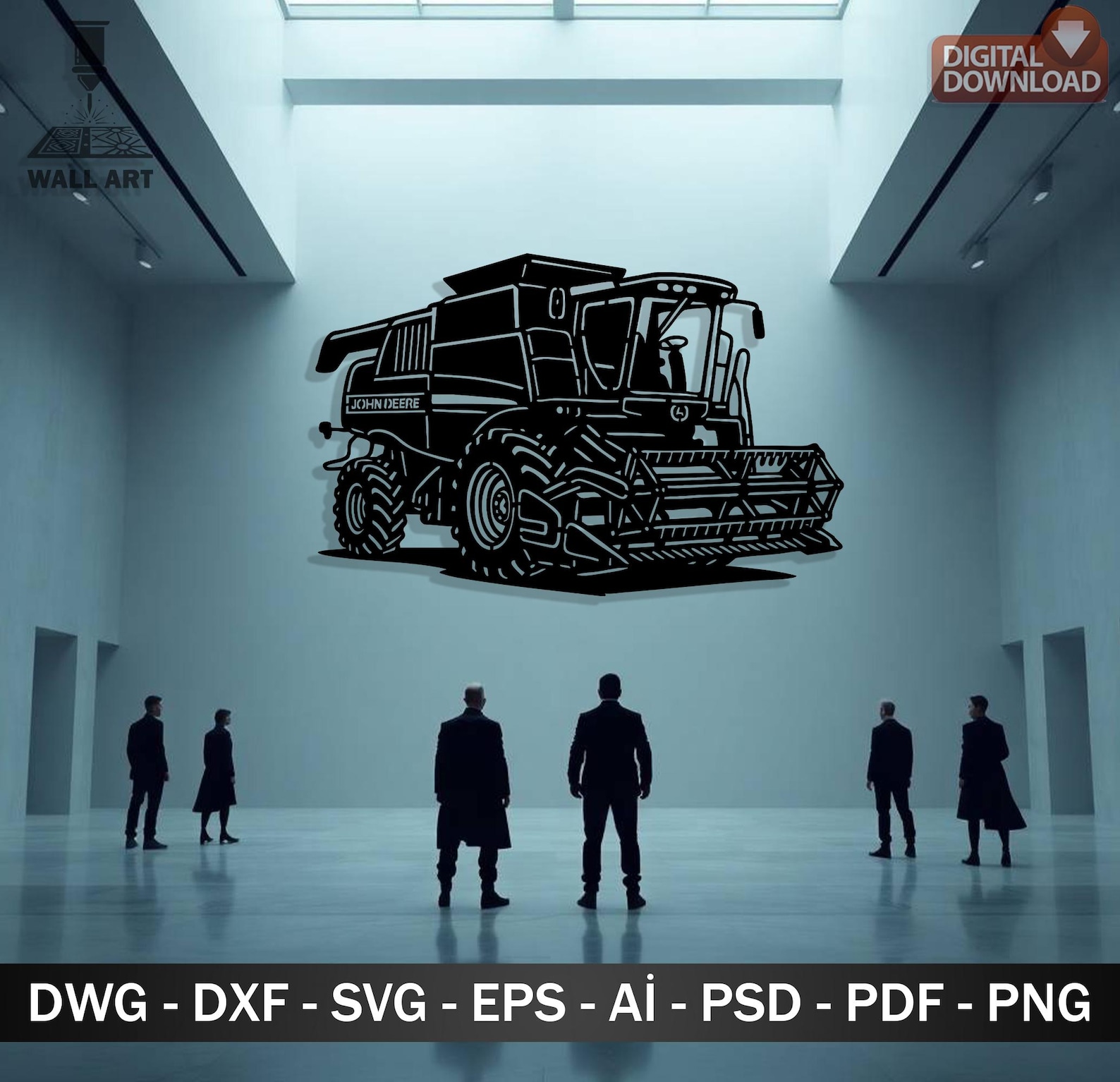 Agricultural Combine Harvester DXF File | Laser Cut CNC Wall Art Design ...
