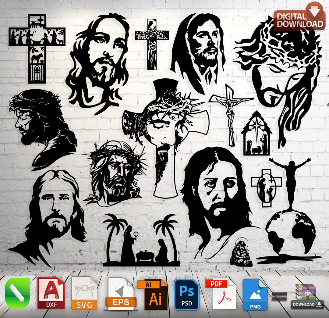 Jesus Christ SVG Bundle: Christian Laser Cut Files (digital Download ...
