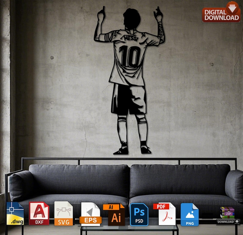 Lionel Messi SVG & DXF – High-quality Vector Files for Professional ...