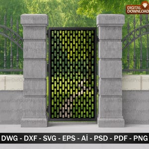 CNC Grill Panel Bundle – 10 SVG DXF Gate & Room Divider Designs for ...