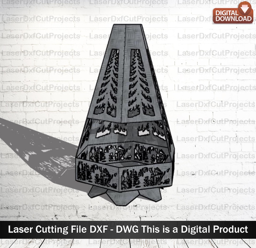 Forest Pattern Pyramid Fire Pit DXF: CNC Plasma Laser Cut File - Etsy