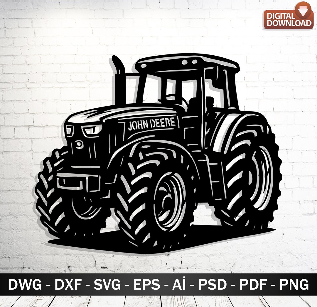 John Deere Tractor DXF File: Laser Cut CNC Wall Art (digital Download ...
