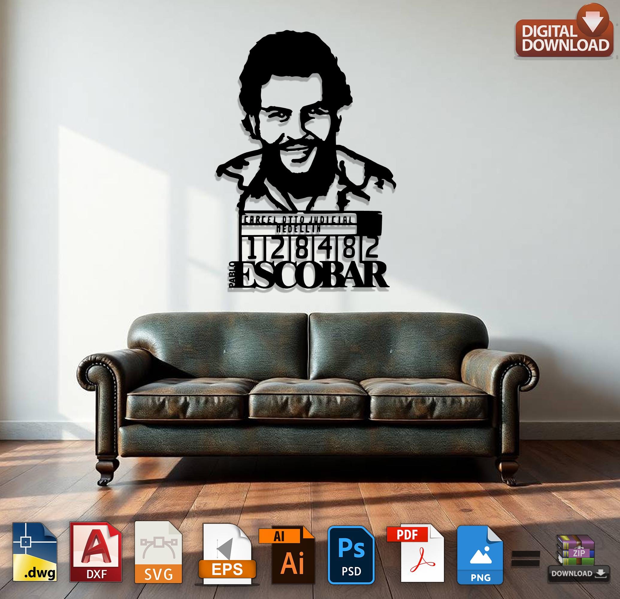 Pablo Escobar Medellin Wall Art: Laser Cut Vector (digital Download) - Etsy