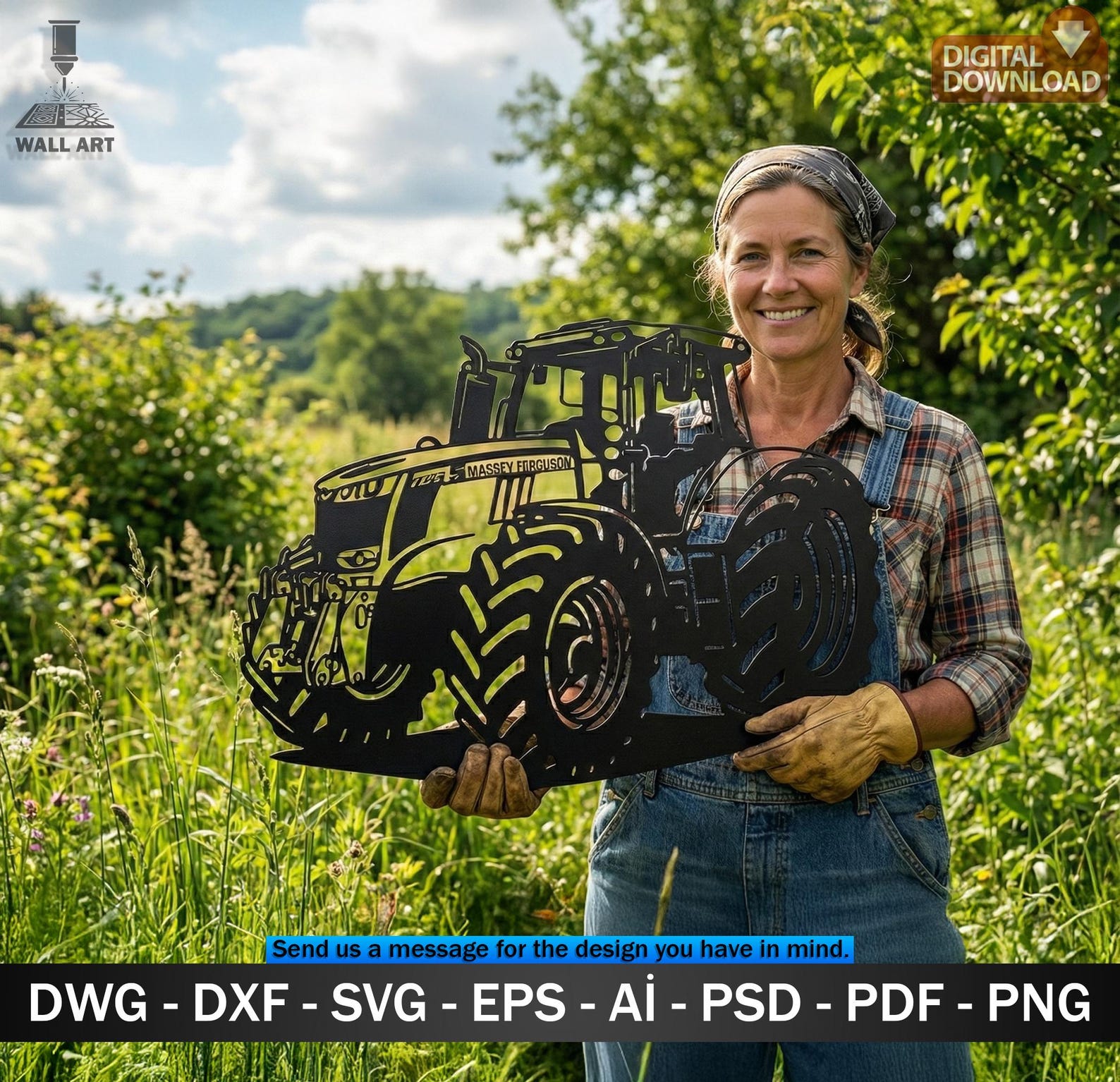 Classic Farm Tractor SVG DXF – Laser Cut CNC Wall Art Digital File ...
