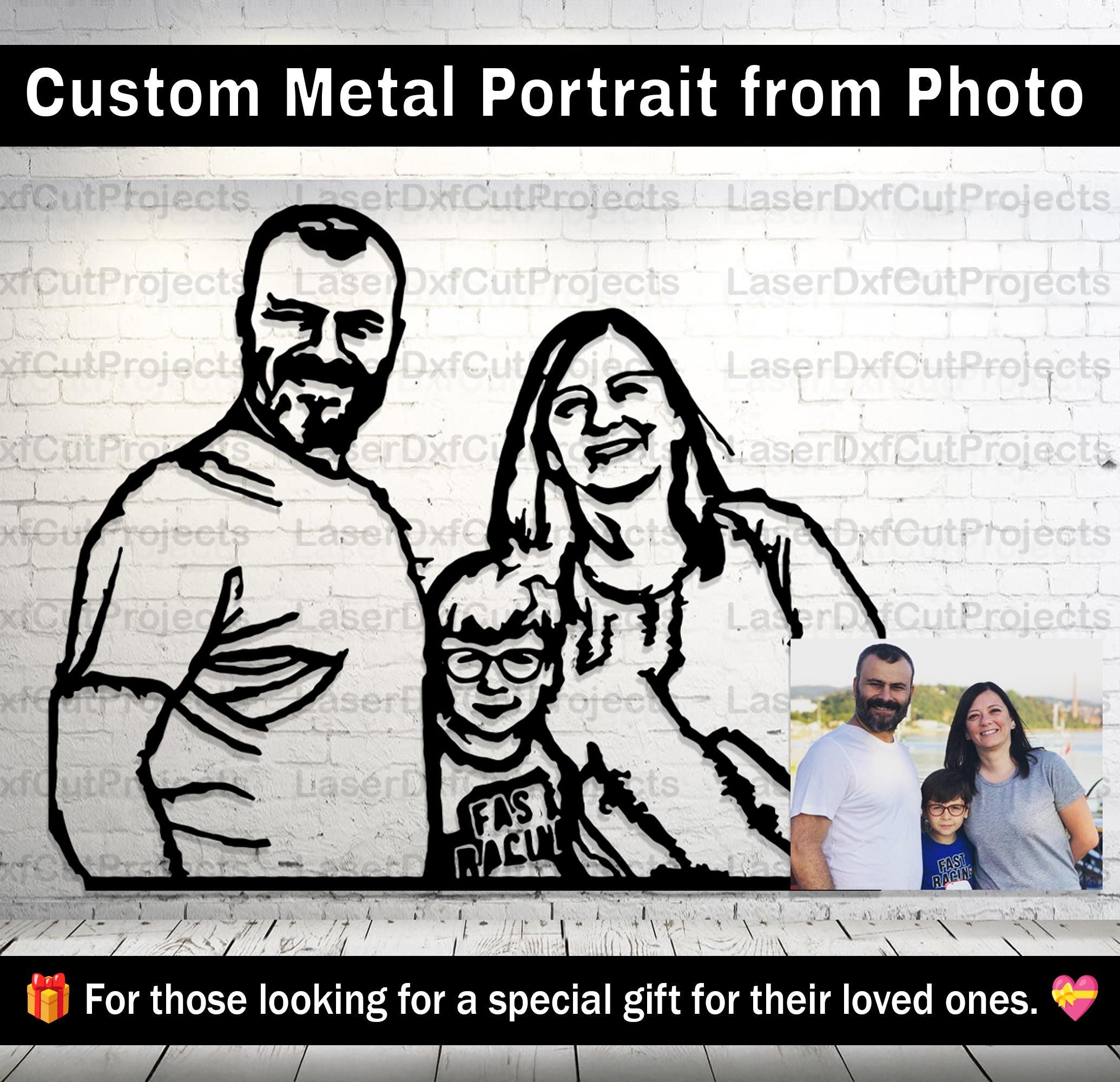 Custom Metal Portrait From Photo Personalized Wall Art Unique ...