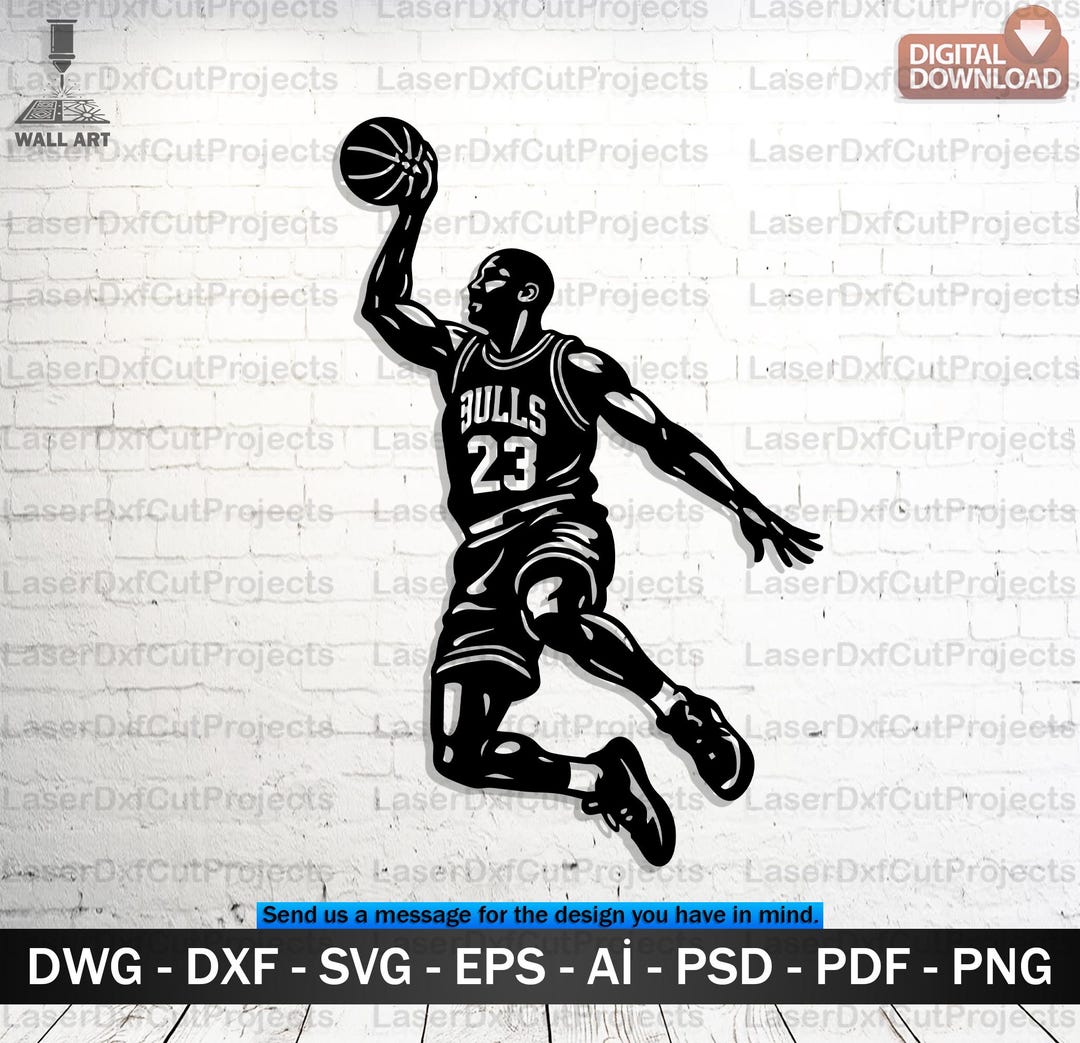 Michael Jordan Slam Dunk SVG DXF - Laser Cut Wall Art (digital Download ...