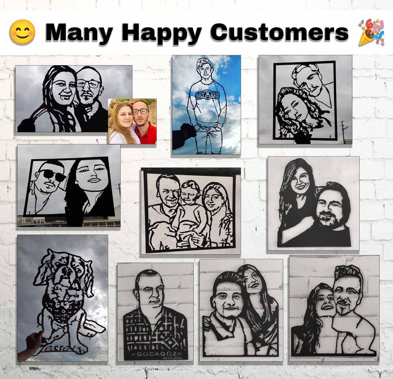 Custom Metal Portrait: Laser Cut Photo Sculpture, Personalized Wall Art ...
