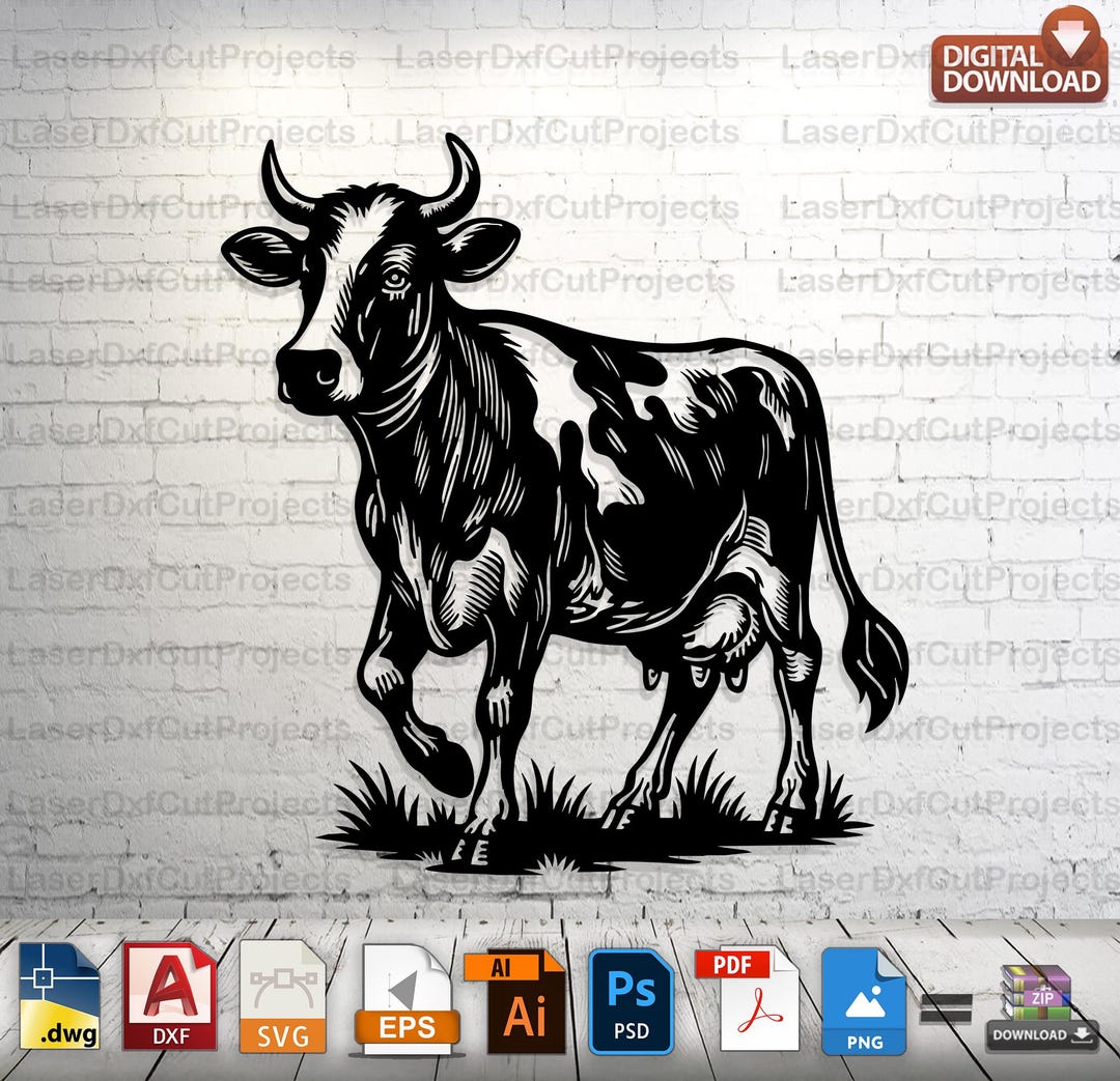 Farm Cow SVG DXF: Laser Cut CNC Wall Art (digital Download) - Etsy