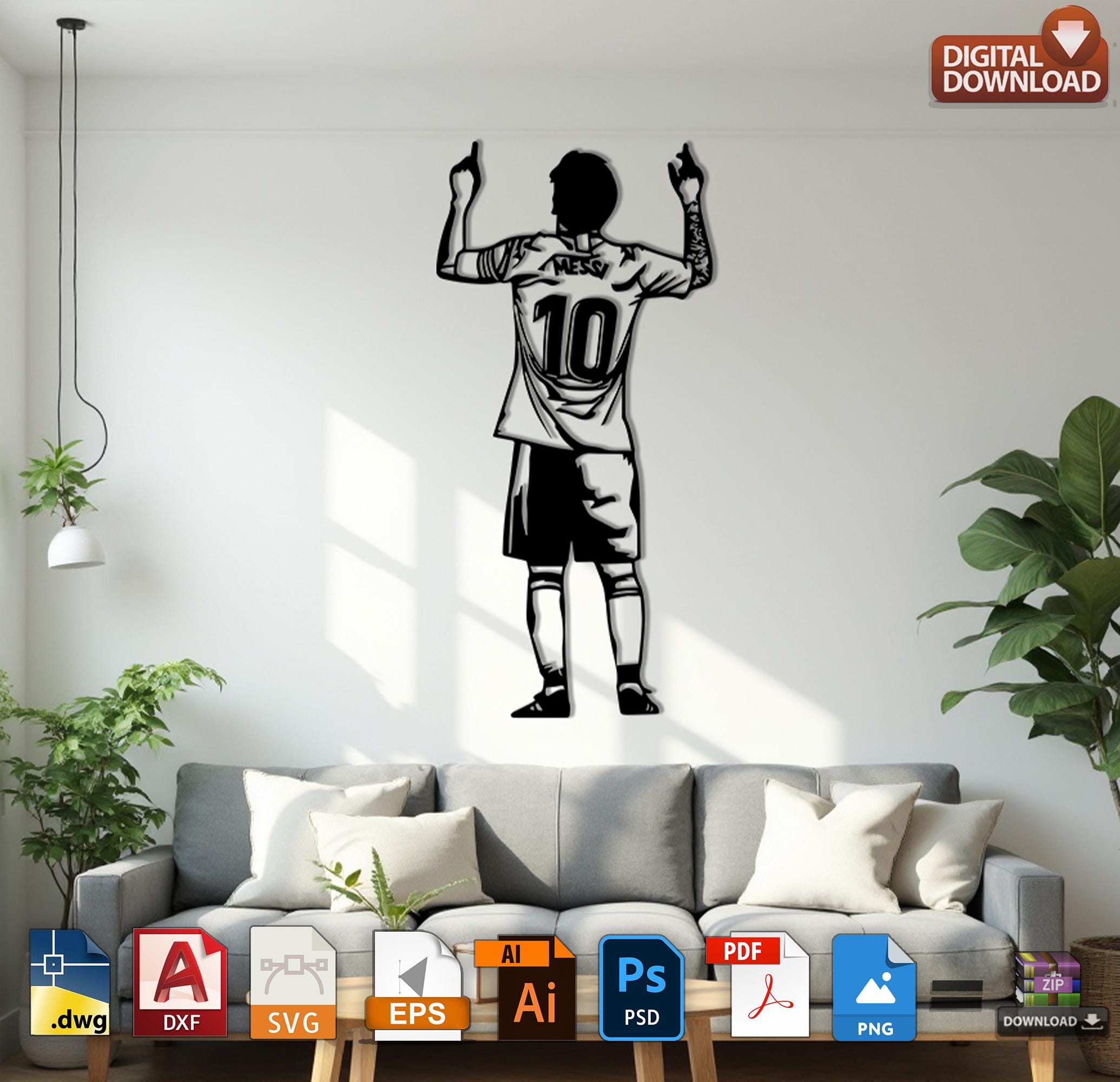 Lionel Messi SVG DXF: Laser Cut CNC Vector File (digital Download) - Etsy