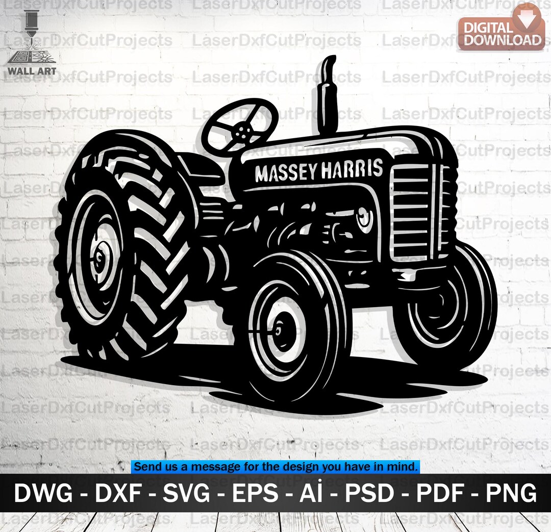 Classic Farm Tractor Wall Art | Laser Cut CNC Design | Digital Download ...