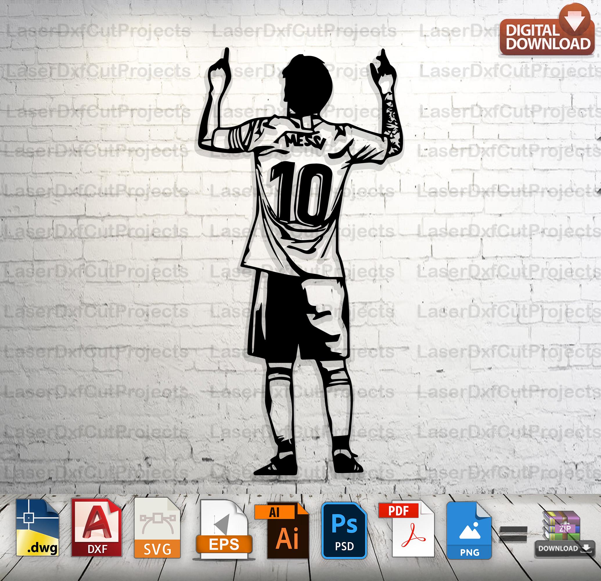 Lionel Messi SVG DXF: Laser Cut CNC Vector File (digital Download) - Etsy