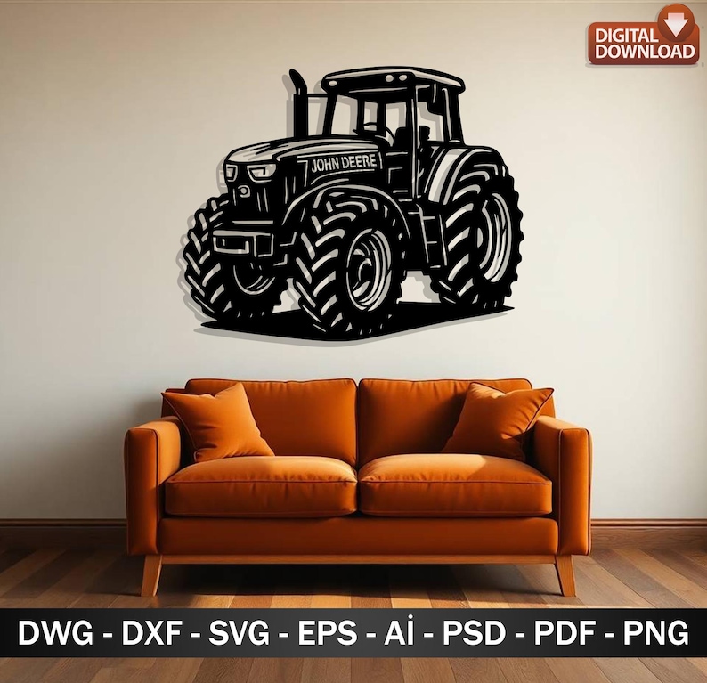 American Farm Tractor DXF File | Laser Cut CNC Wall Art Vector ...