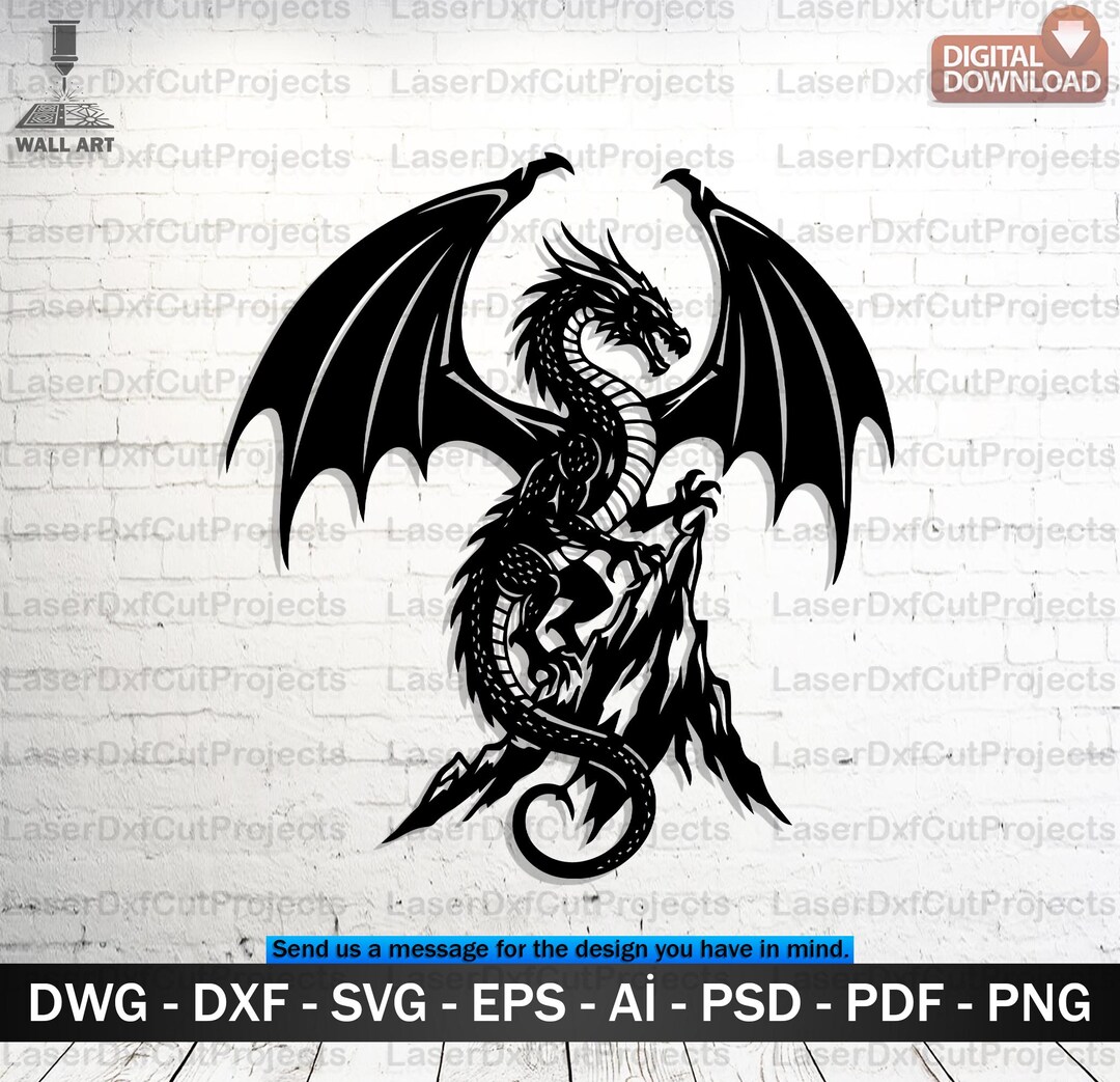 Dragon Wall Art SVG DXF (digital Download) – CNC Laser Cut Metal Design ...