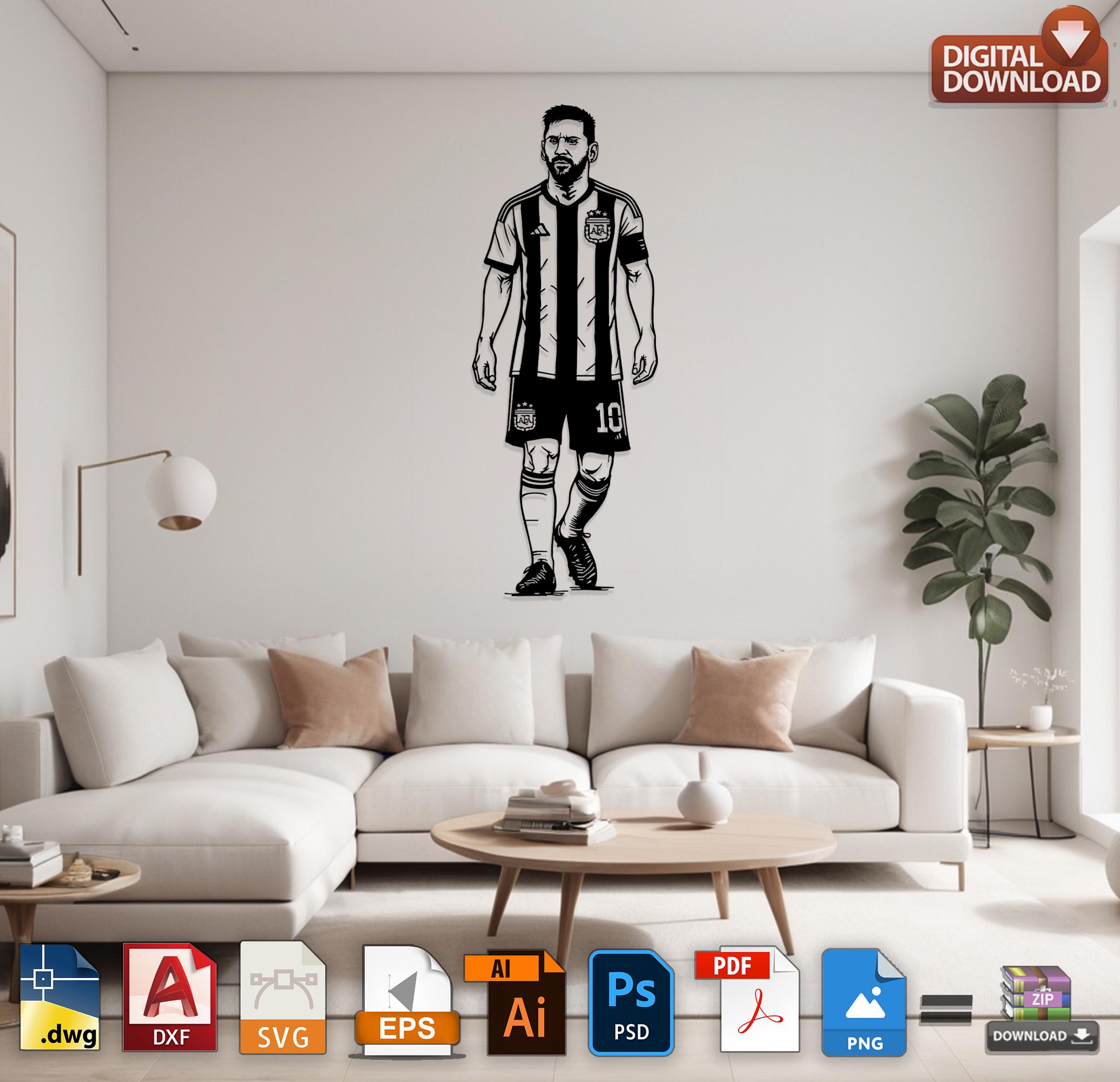 Lionel Messi Laser Cut File: SVG DXF Vector Art (digital Download - Etsy