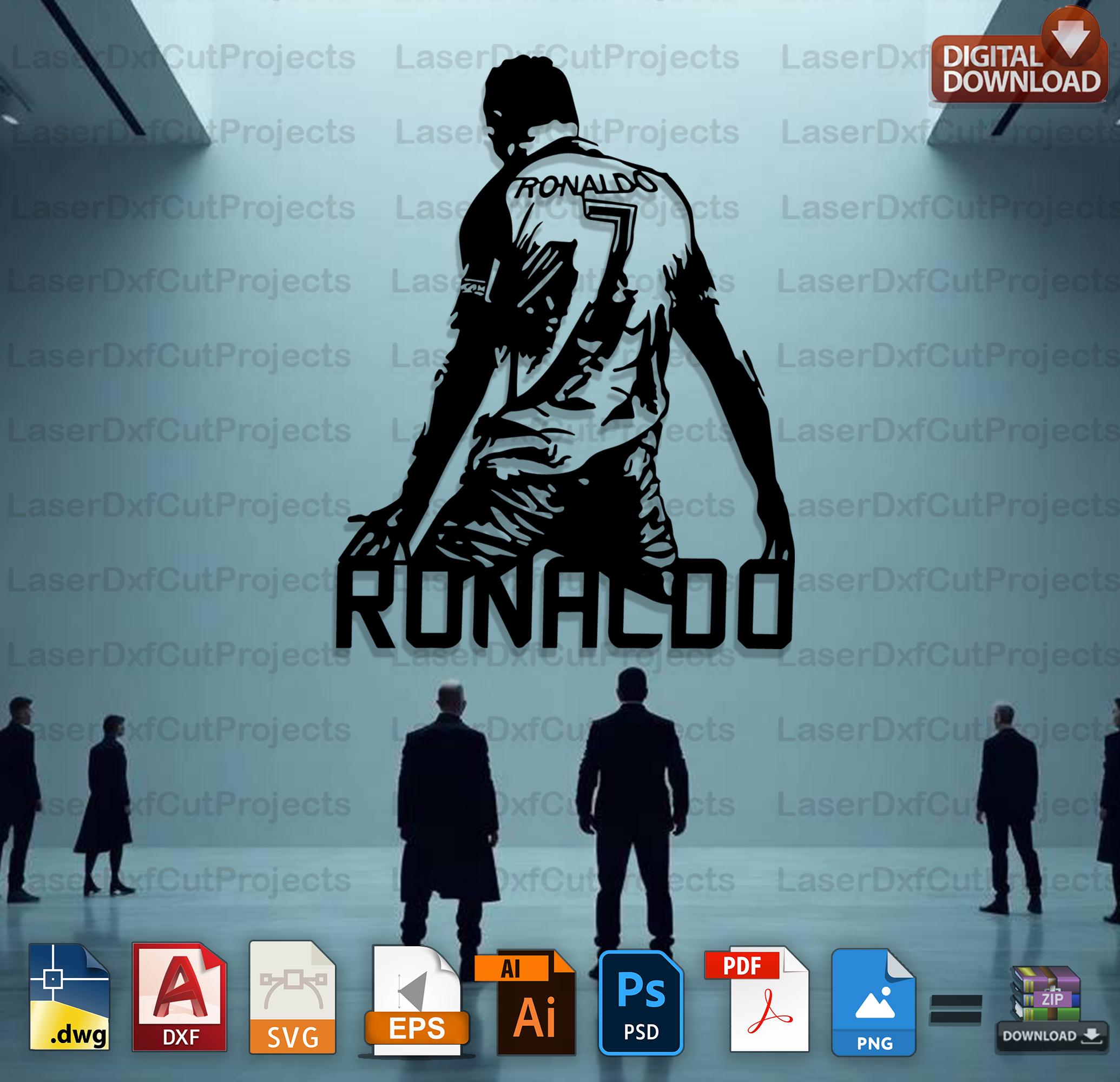 Cristiano Ronaldo Metal Wall Art | Laser Cut DXF SVG Digital File for ...