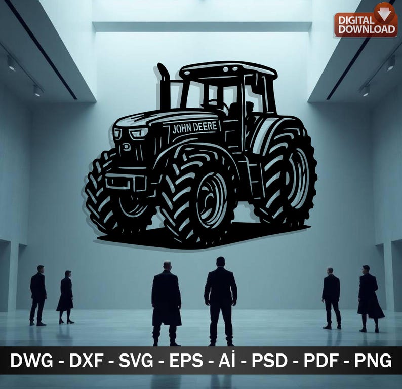 John Deere Tractor DXF File: Laser Cut CNC Wall Art (digital Download ...