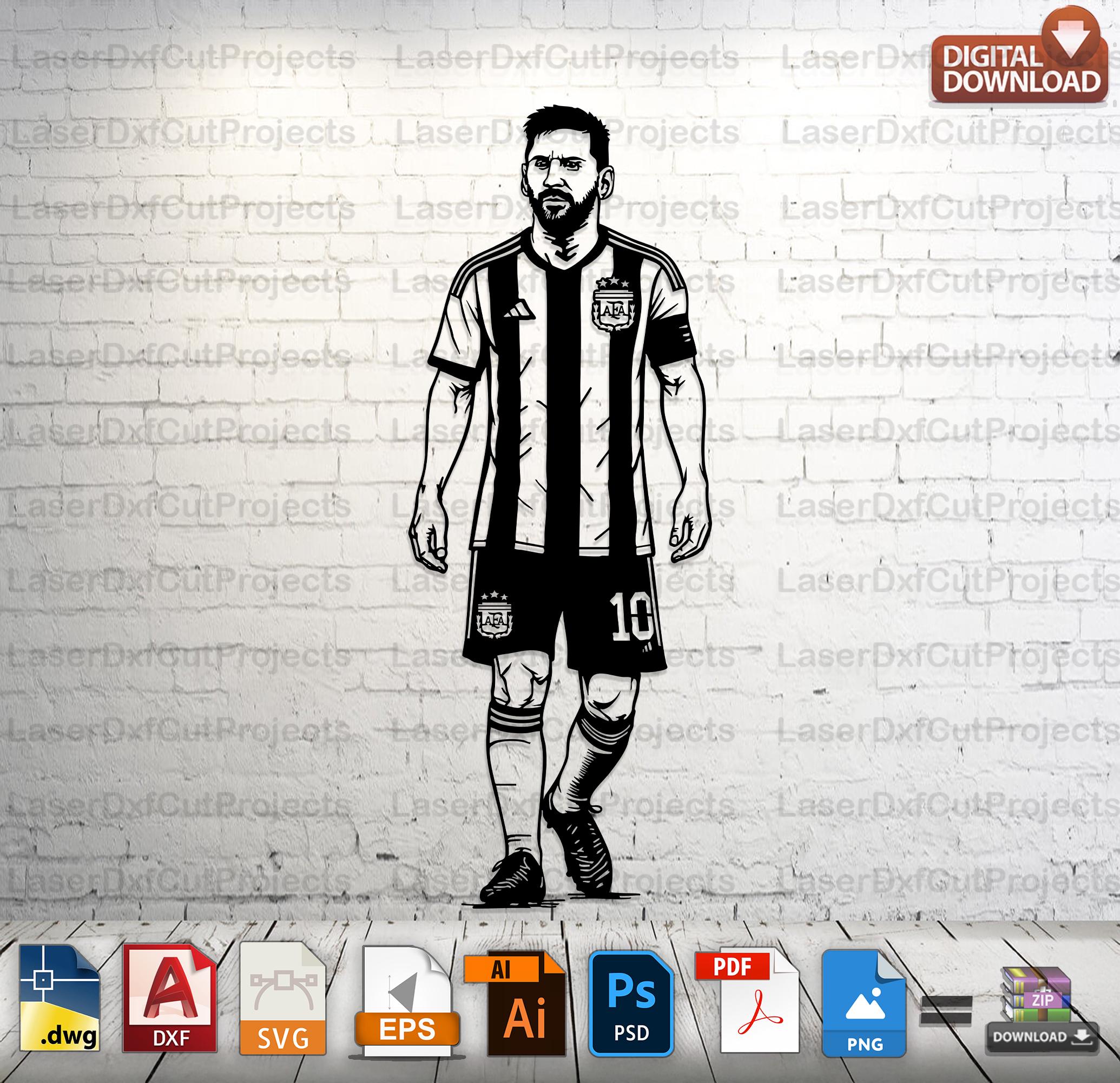 Lionel Messi Laser Cut File: SVG DXF Vector Art (digital Download - Etsy