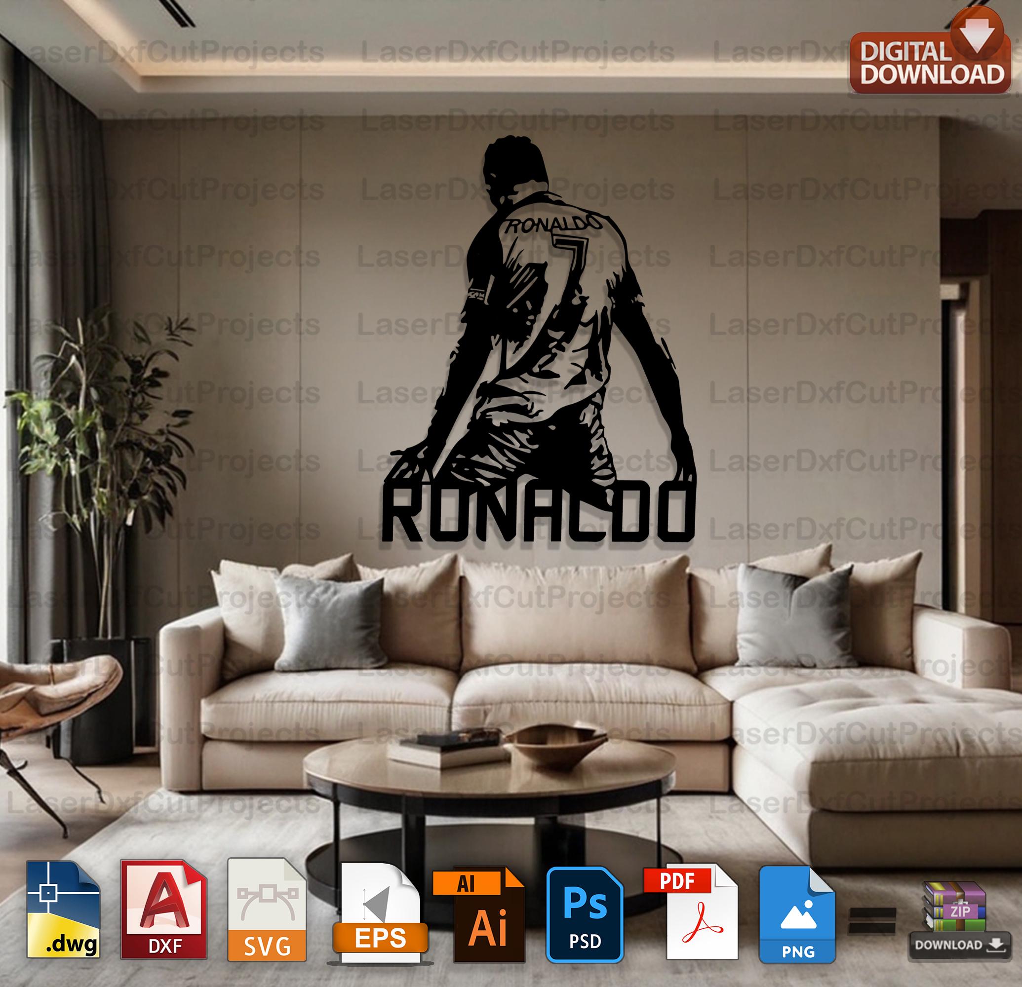 Cristiano Ronaldo Metal Wall Art | Laser Cut DXF SVG Digital File for ...