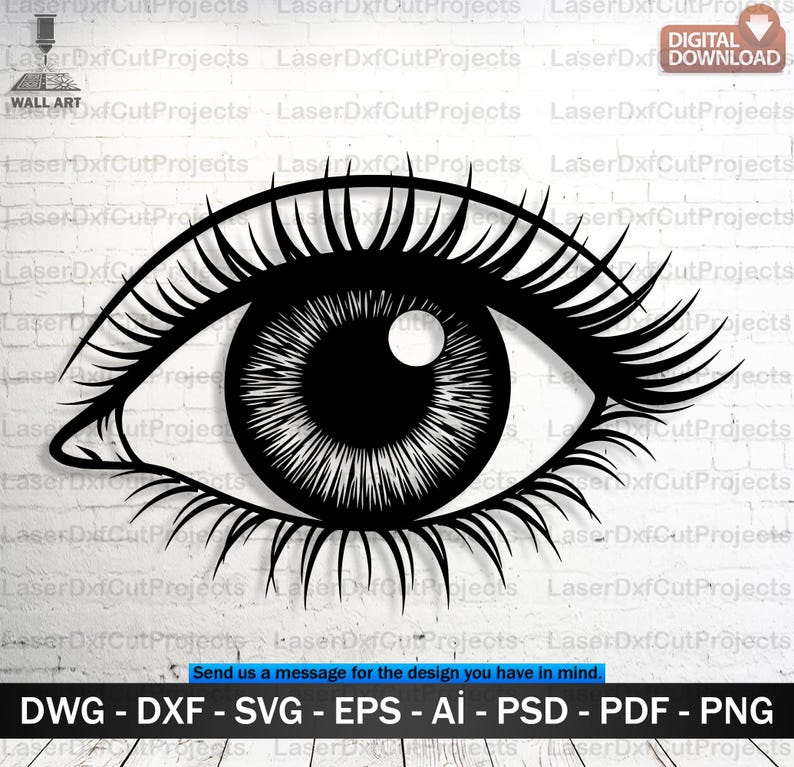 Eye Silhouette SVG DXF – Laser Cut CNC Wall Art Digital File - Etsy