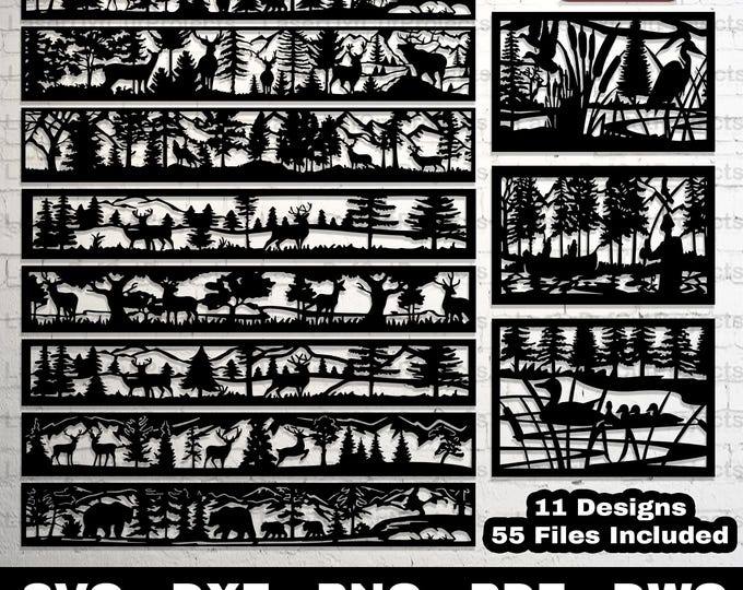 Wildlife DXF Art Panels for Laser Cutting, Plasma CNC Metal Cutting ...