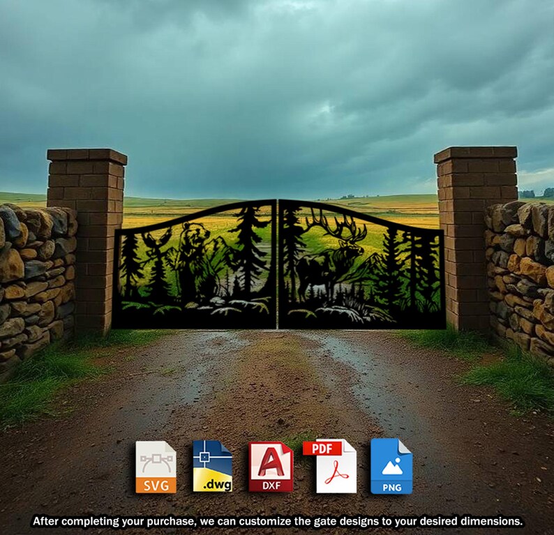 Farm and Home Gate Designs DXF Files – Tree, Bear, Deer, Horse Metal ...