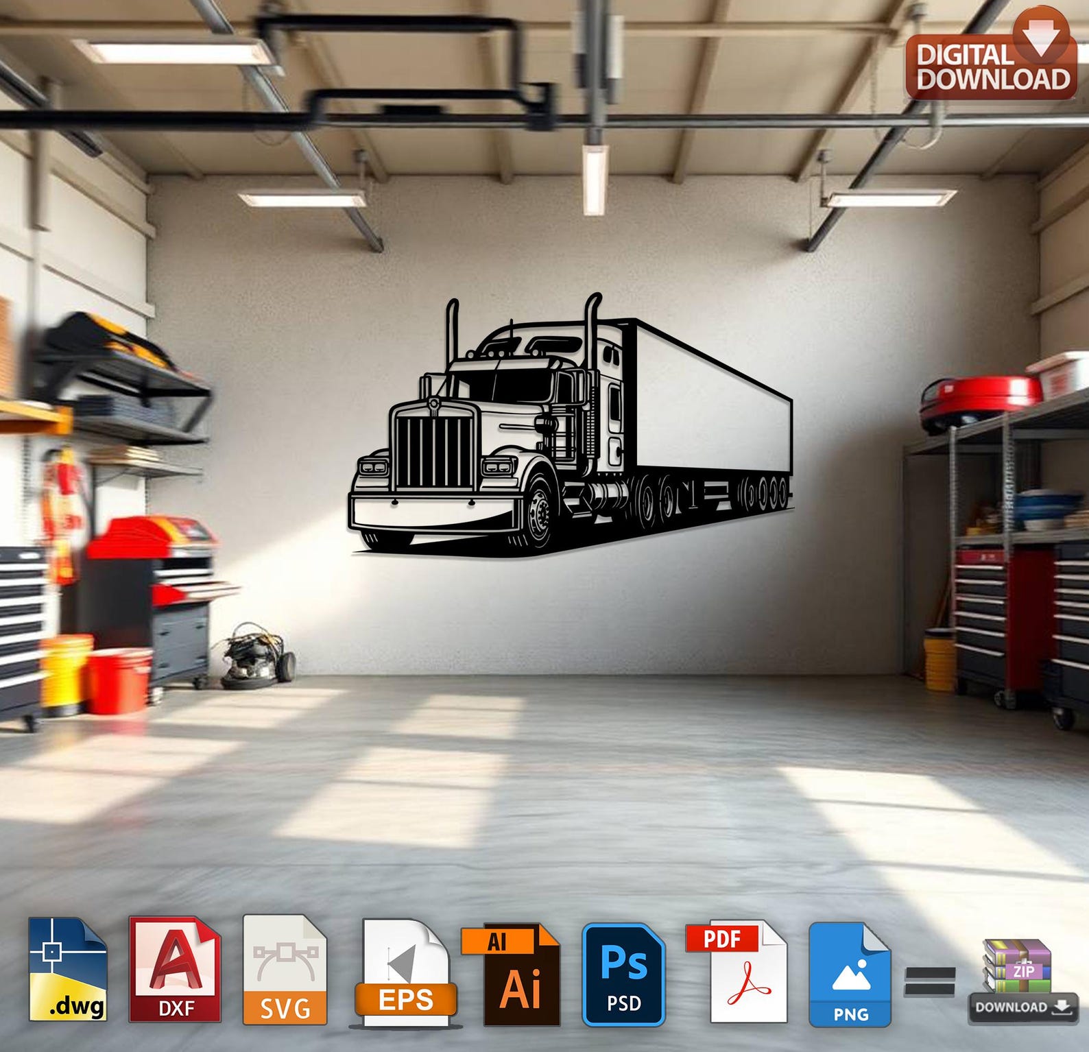 Classic Truck Laser Cut DXF & SVG File – CNC Wall Art Digital Download ...