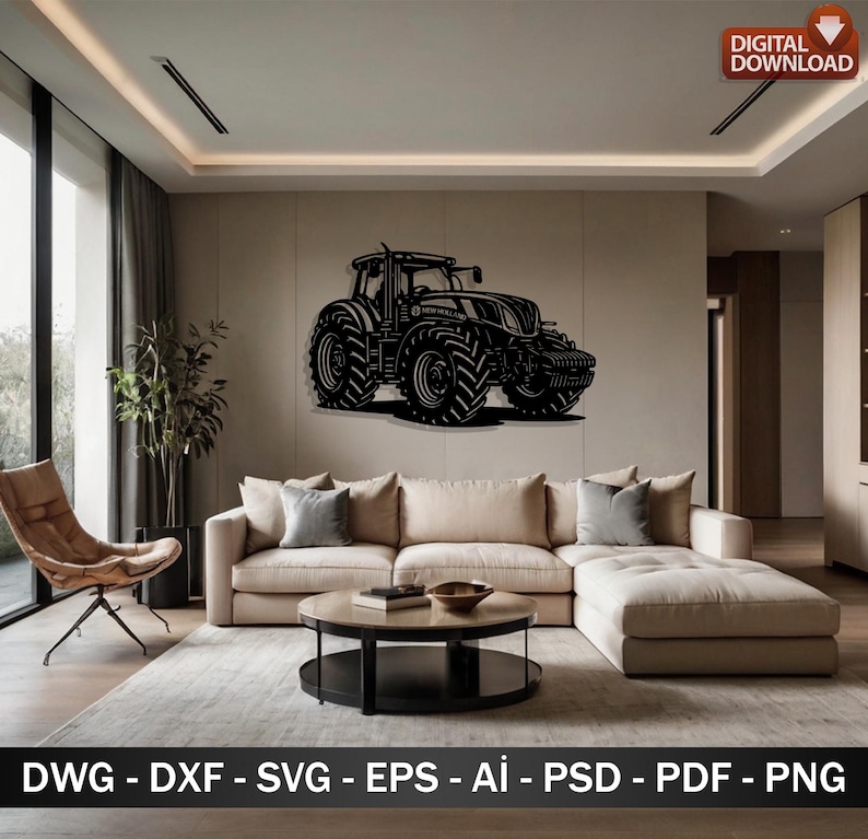 Farm Tractor Metal Wall Art DXF File – CNC Laser Cut Design (digital ...