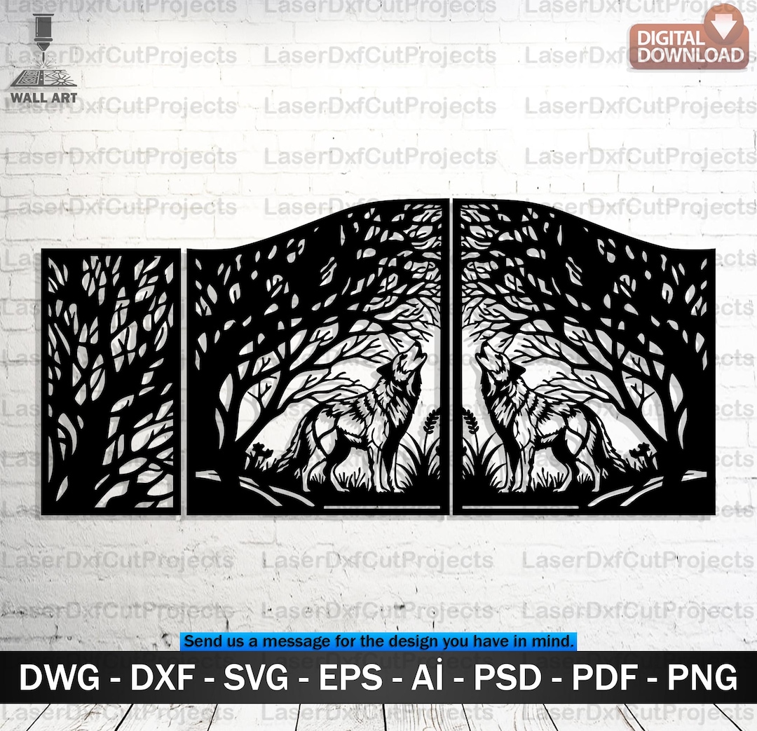 Wolf Door Panel DXF File – CNC Laser Cut Metal Art (digital Download ...