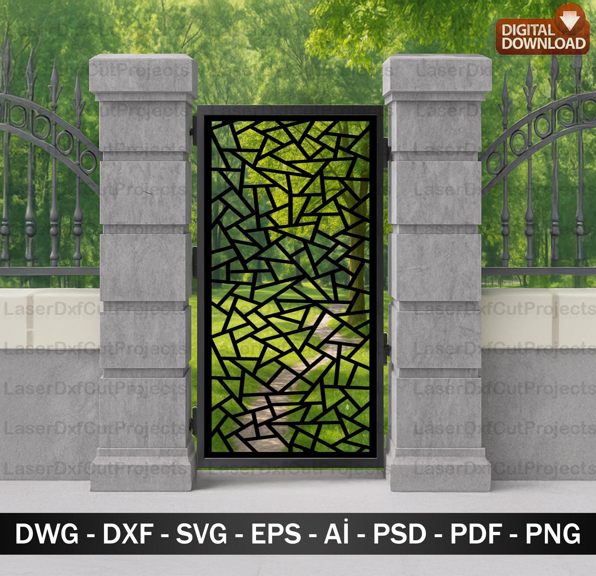 CNC Grill Panel Bundle – 10 SVG DXF Gate & Room Divider Designs for ...