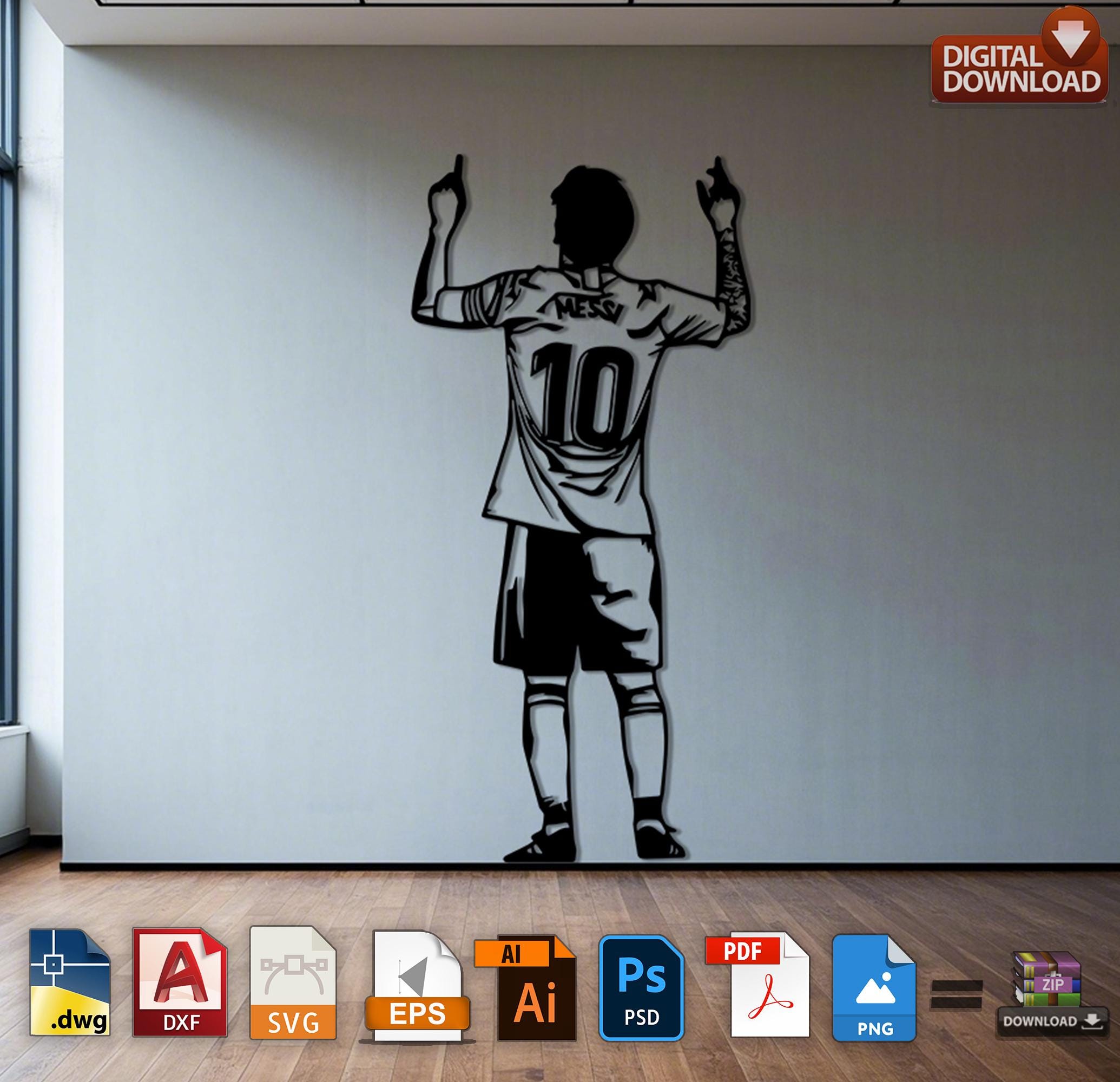 Lionel Messi SVG DXF: Laser Cut CNC Vector File (digital Download) - Etsy