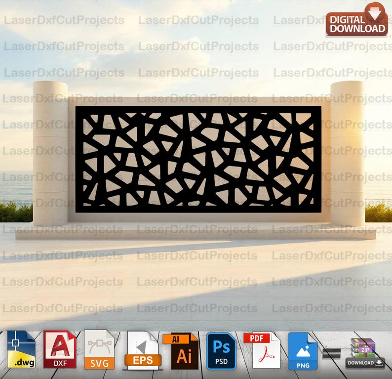 Geometric Laser Cut Panel | CNC Wall Art Screen (digital Download) - Etsy