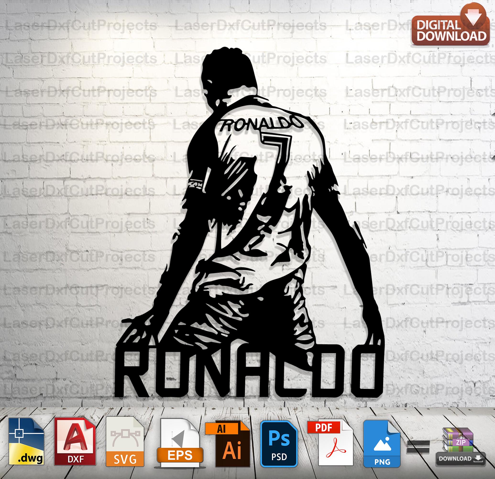 Cristiano Ronaldo Metal Wall Art | Laser Cut DXF SVG Digital File for ...