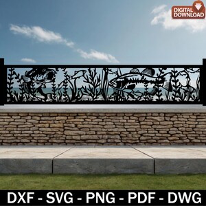 Fish Panel SVG DXF: Wildlife Vector Art for CNC Laser Cut (digital ...