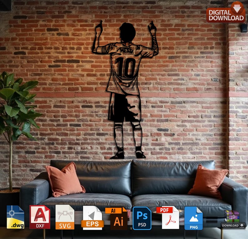 Lionel Messi SVG & DXF – High-quality Vector Files for Professional ...