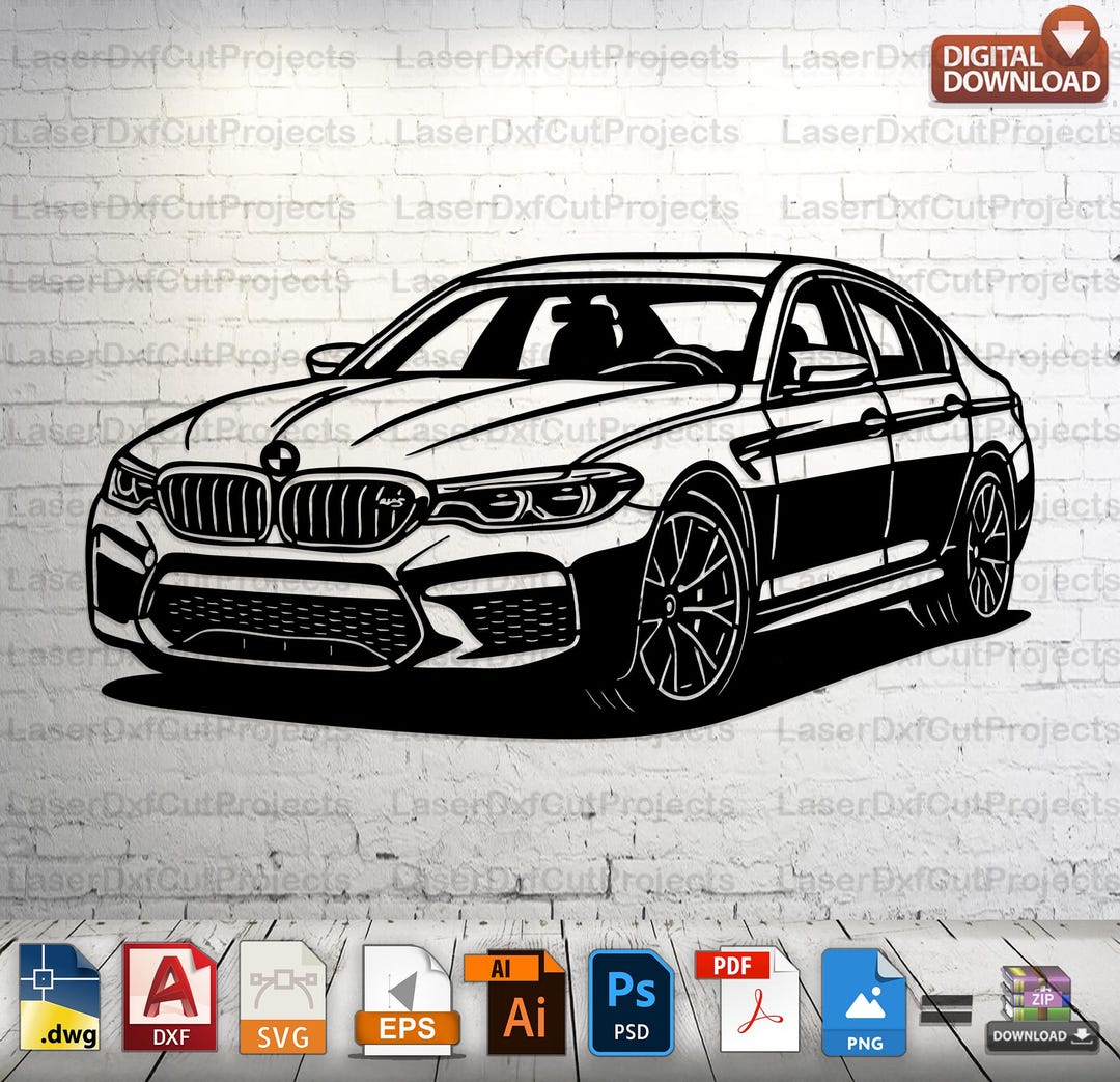 BMW M5 Laser Cut Wall Art DXF & SVG File – Digital Download for Metal ...